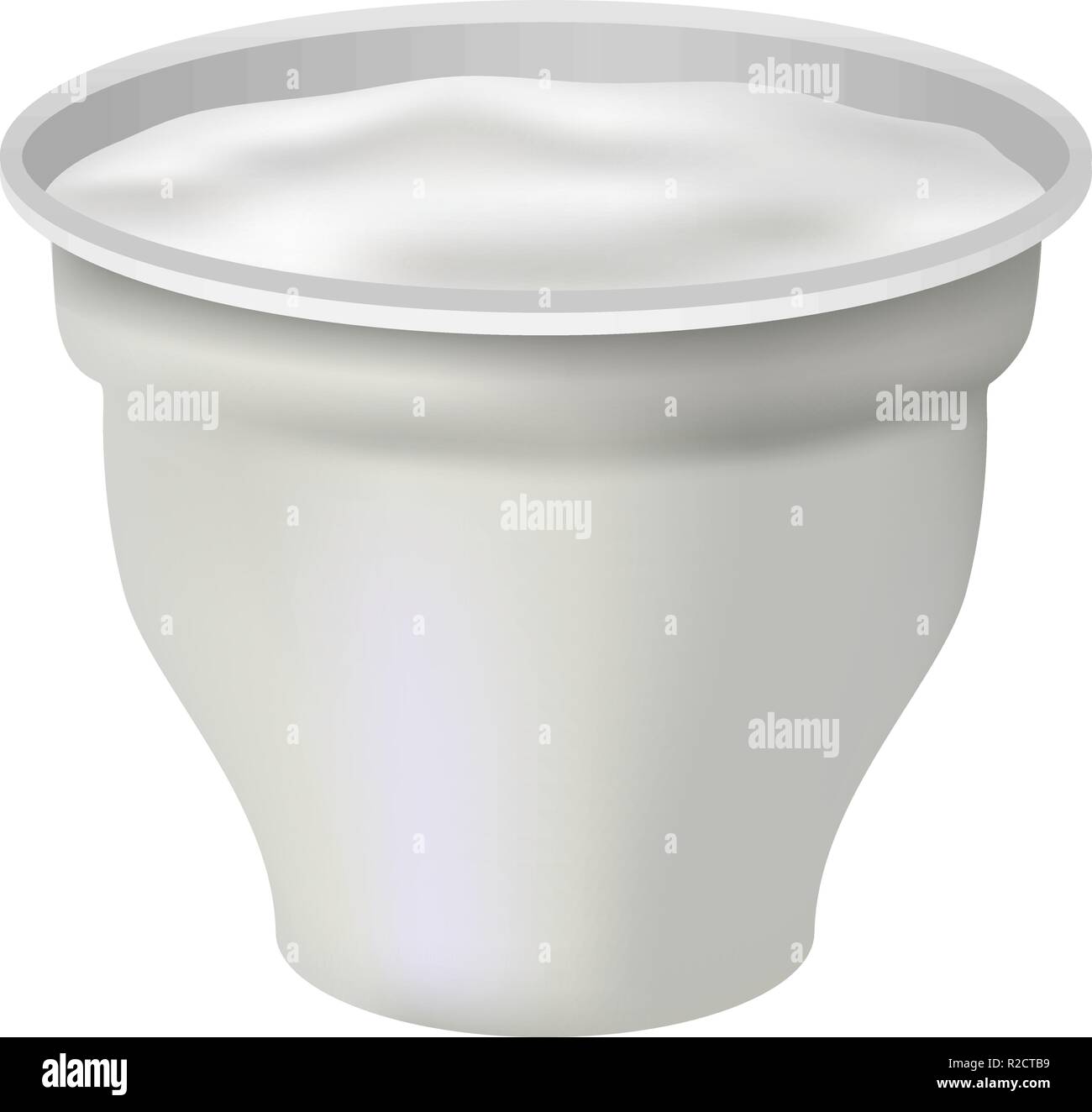 Open yogurt mockup. Realistic illustration of open yogurt vector mockup ...