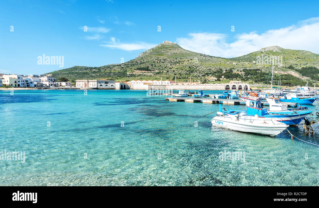 Fishing Harbour of Favignana in Sicily, Italy Stock Photo - Alamy