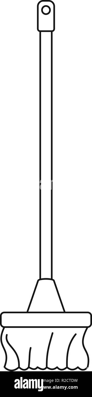 Cleaning mop icon. Outline illustration of cleaning mop vector icon for ...