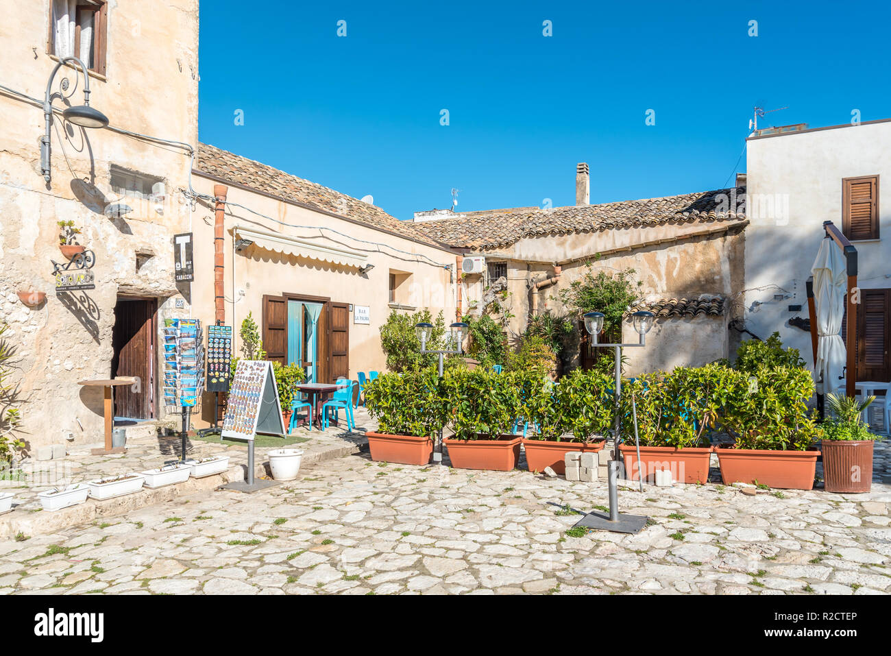 Centre of Scopello in Western Sicily, Italy Stock Photo - Alamy