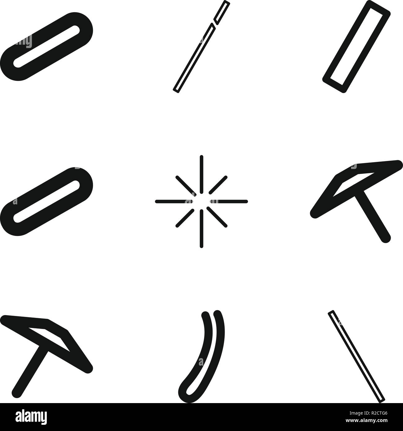 Line icons set. Simple set of 9 line vector icons for web isolated on ...