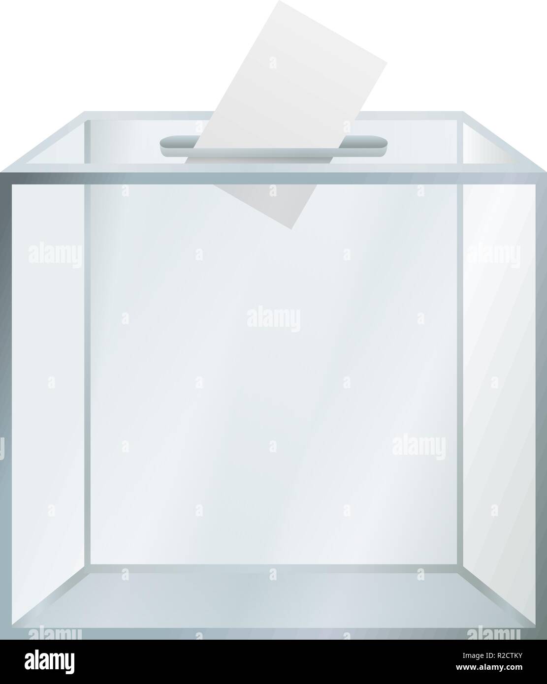 Transparent election box mockup. Realistic illustration of transparent ...