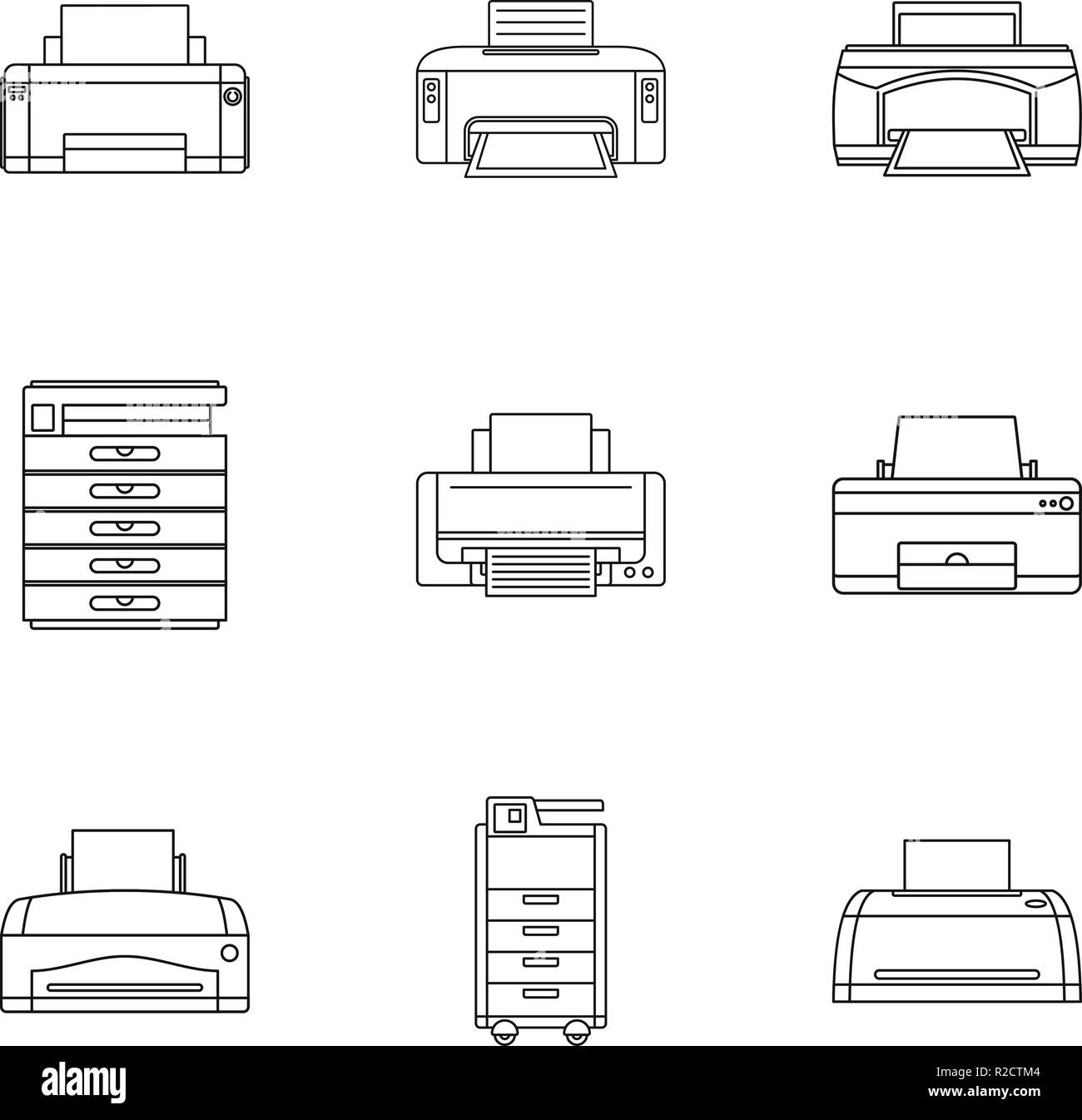 Technical specialist icons set. Outline set of 9 technical specialist ...