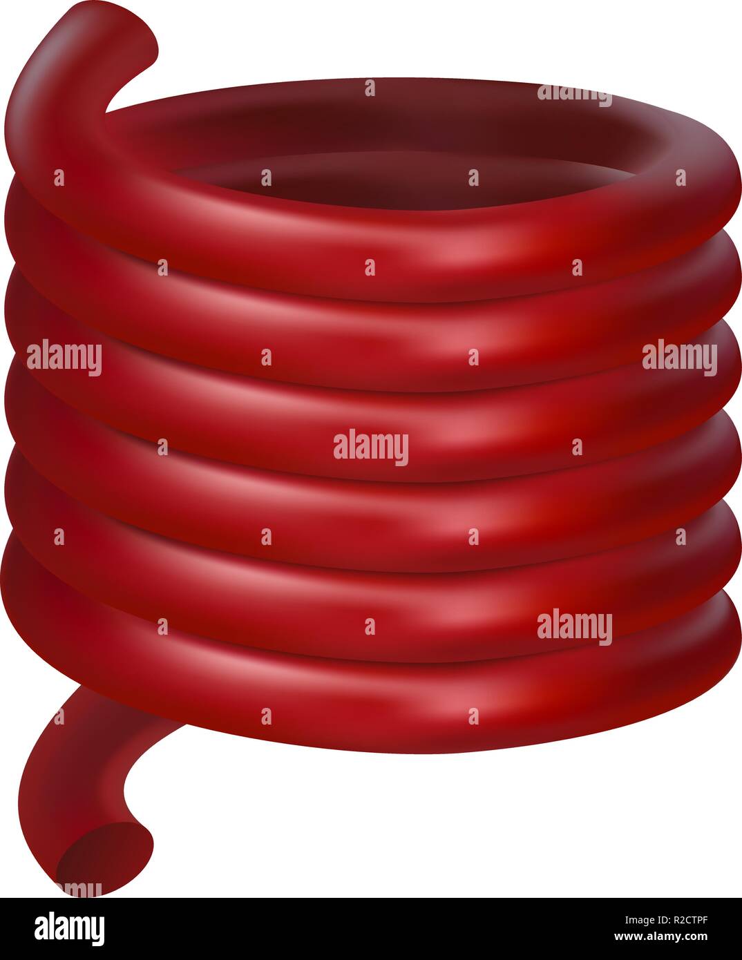 Spring cable mockup. Realistic illustration of spring cable vector ...