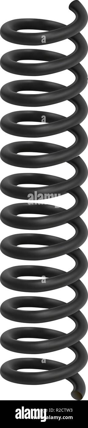 Coil spring flexible cable mockup. Realistic illustration of coil ...