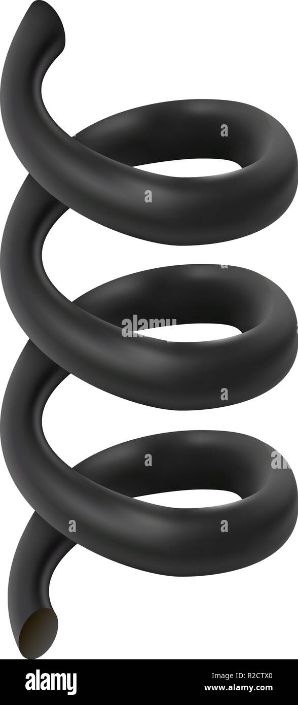 Black cable mockup. Realistic illustration of black cable vector mockup ...