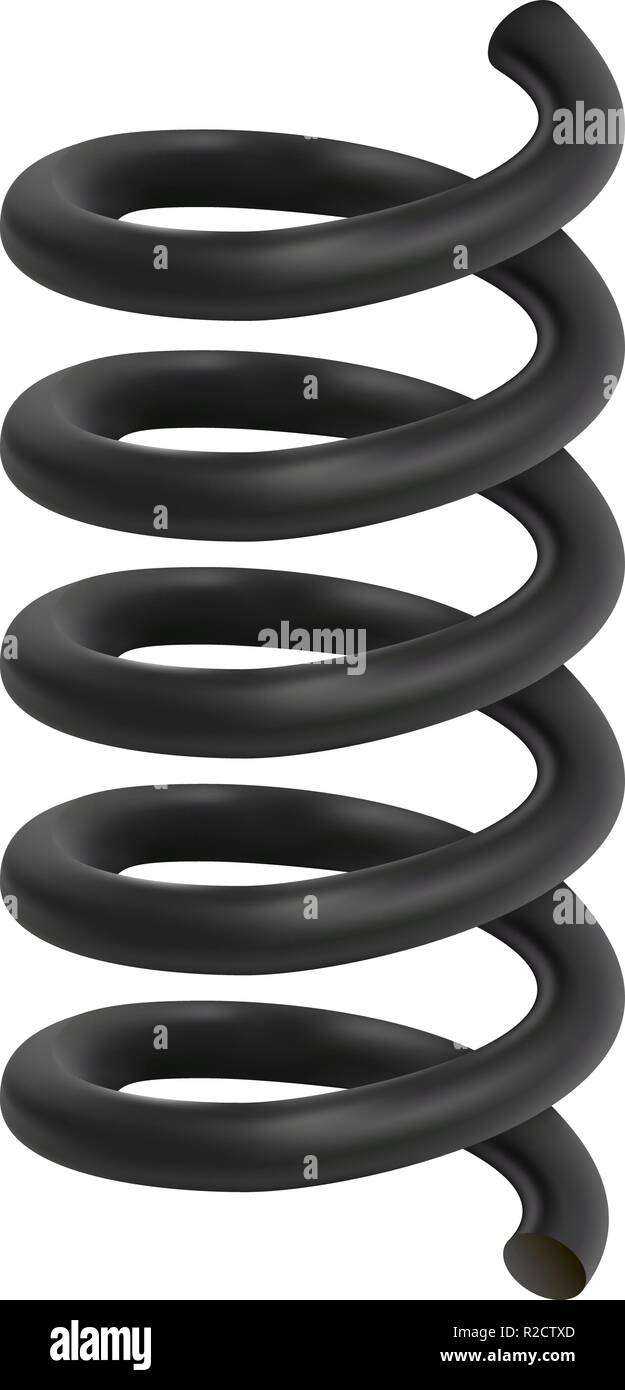 Car spring mockup. Realistic illustration of car spring vector mockup ...