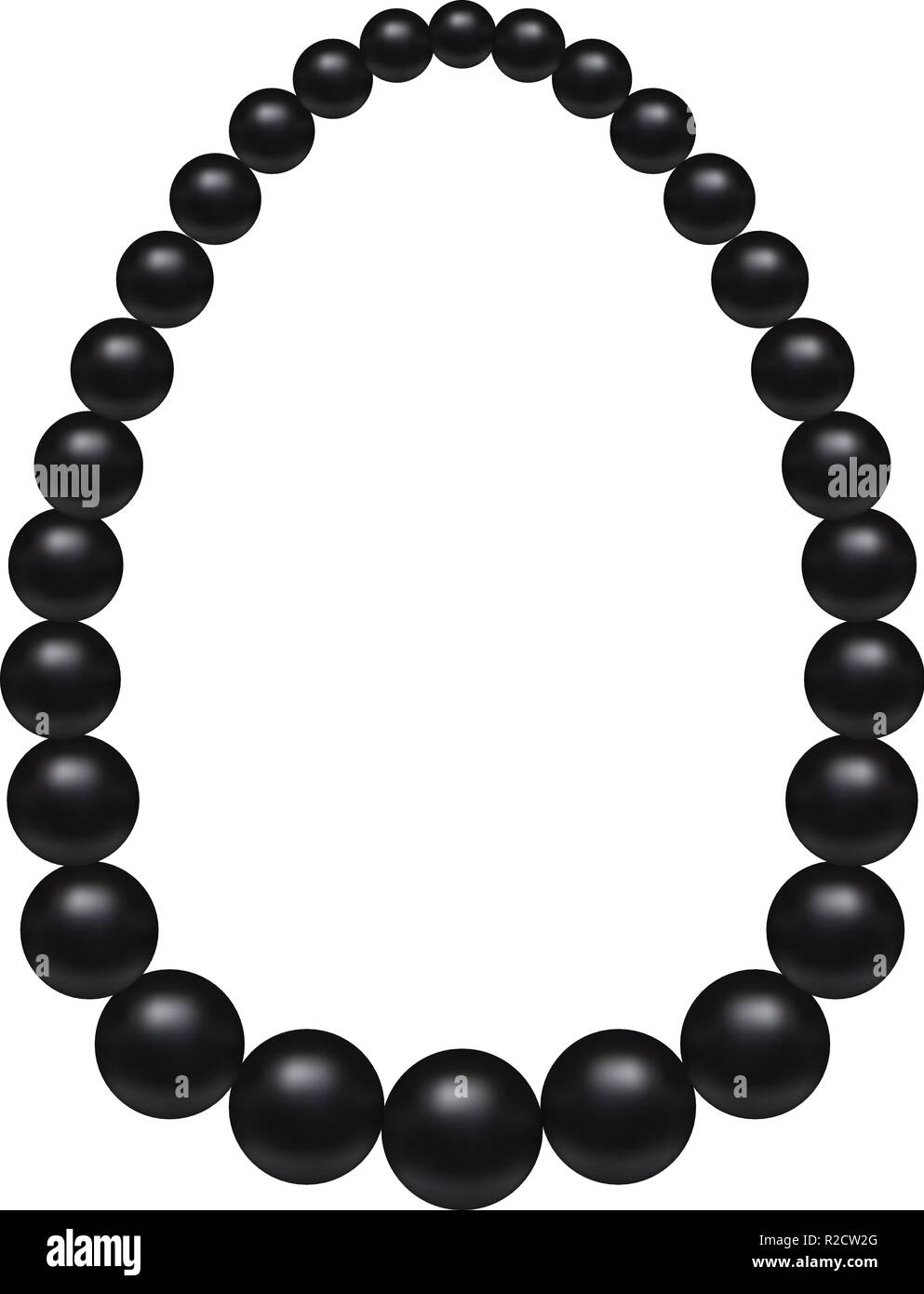 Black pearls mockup. Realistic illustration of black pearls vector ...