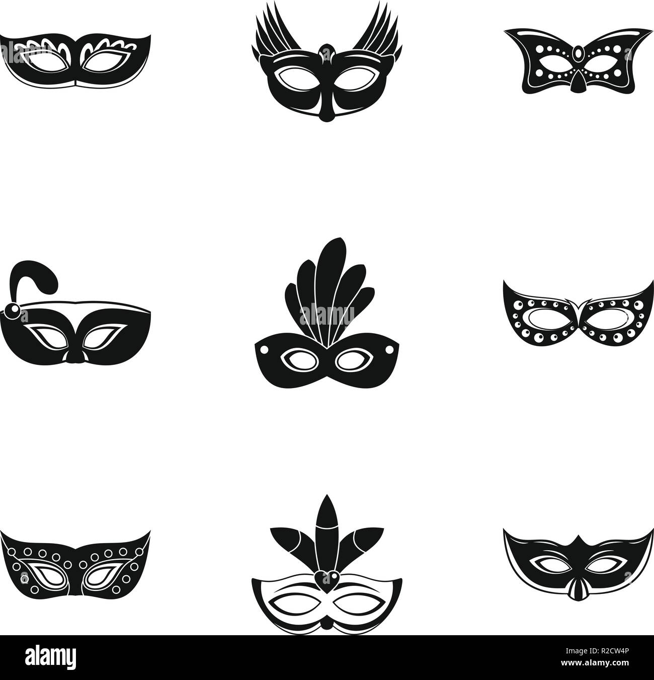 Disguise icons set. Simple set of 9 disguise vector icons for web ...