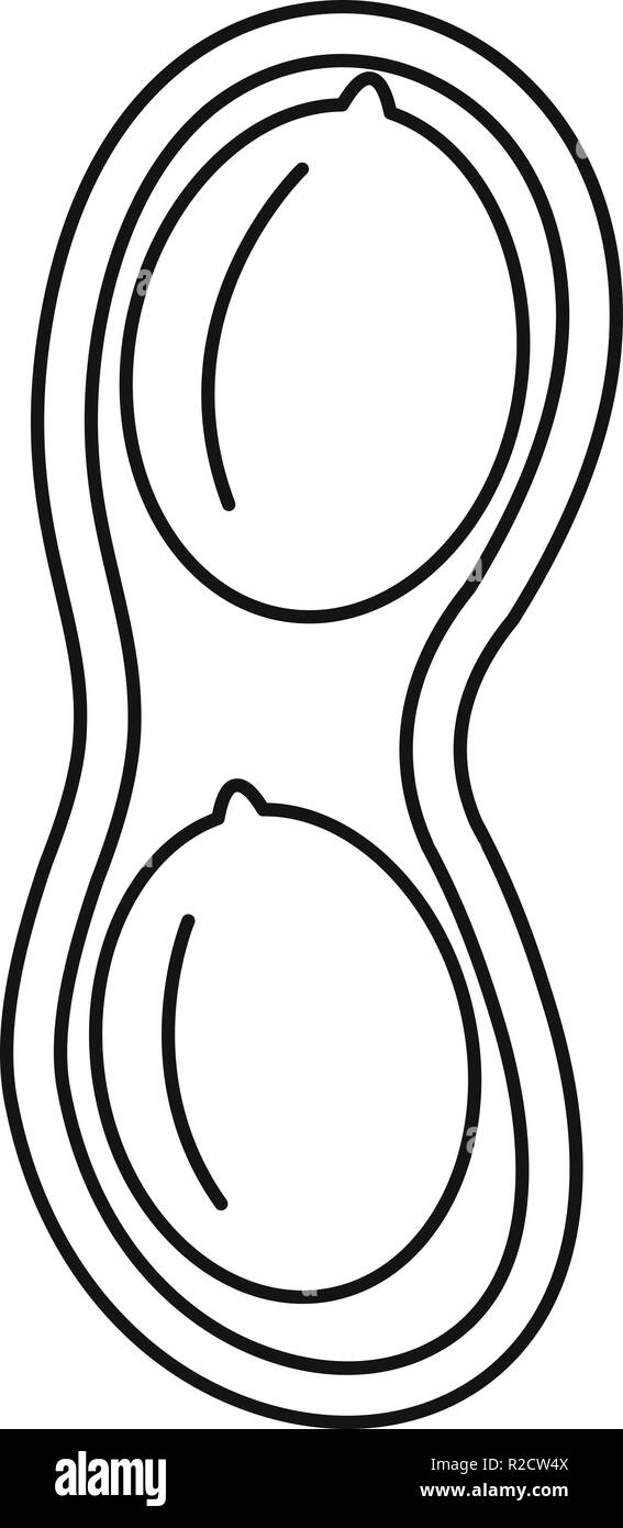 Peanuts shell icon. Outline illustration of peanuts shell vector icon ...