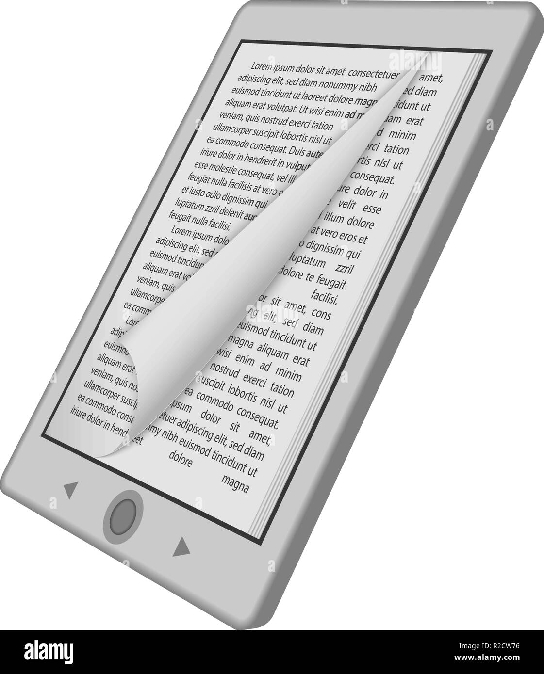 Ink reader tablet mockup. Realistic illustration of ink reader tablet ...