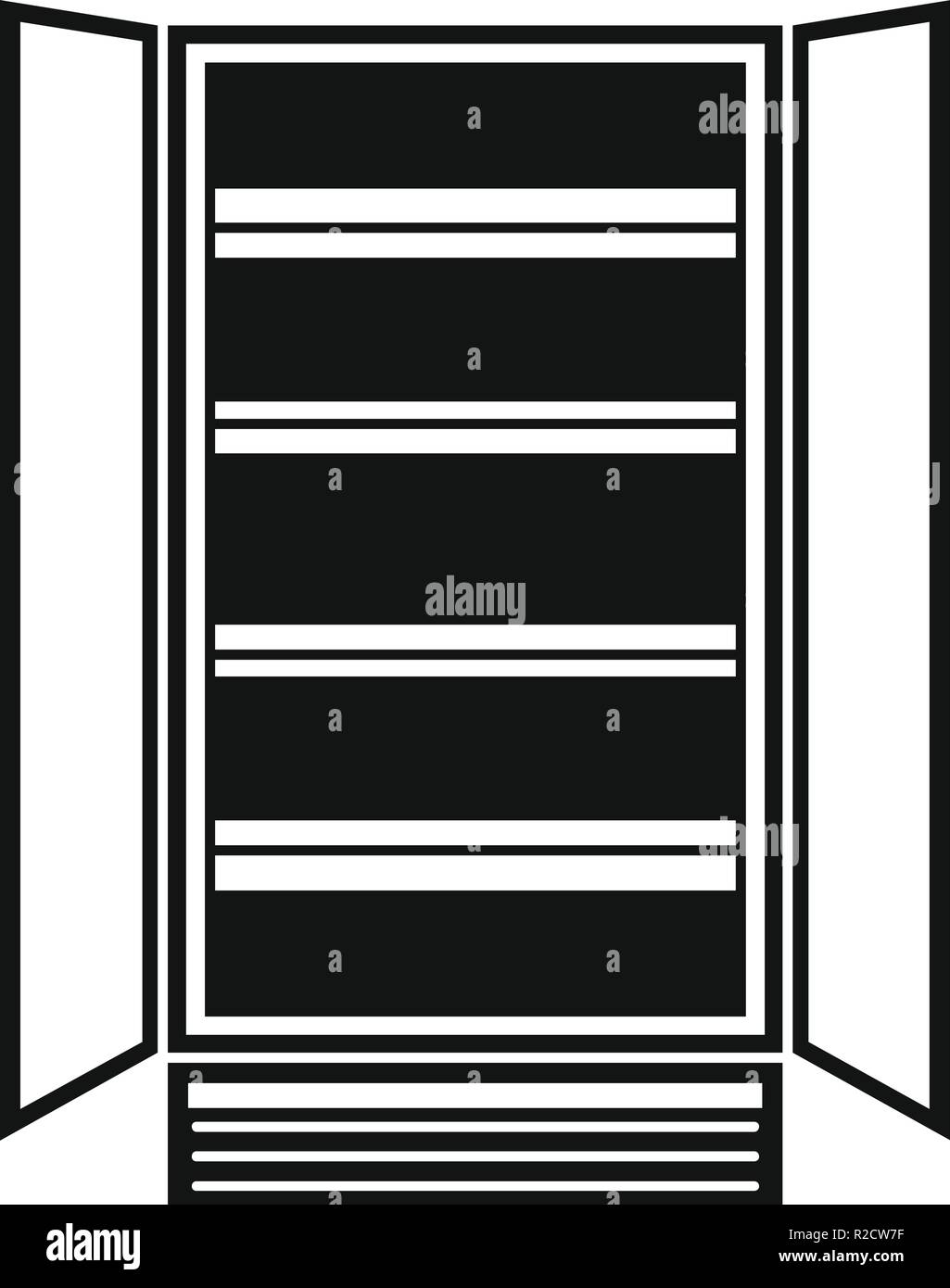 Open glass fridge icon. Simple illustration of open glass fridge vector ...