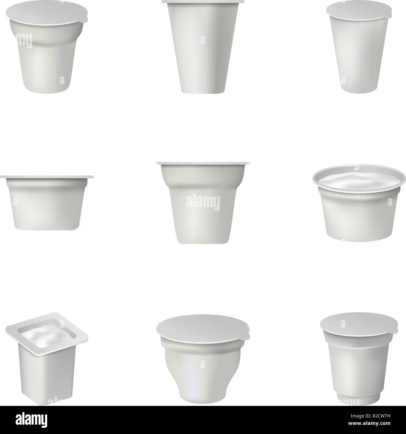 Container icons set. Isometric set of 9 container vector icons for web ...