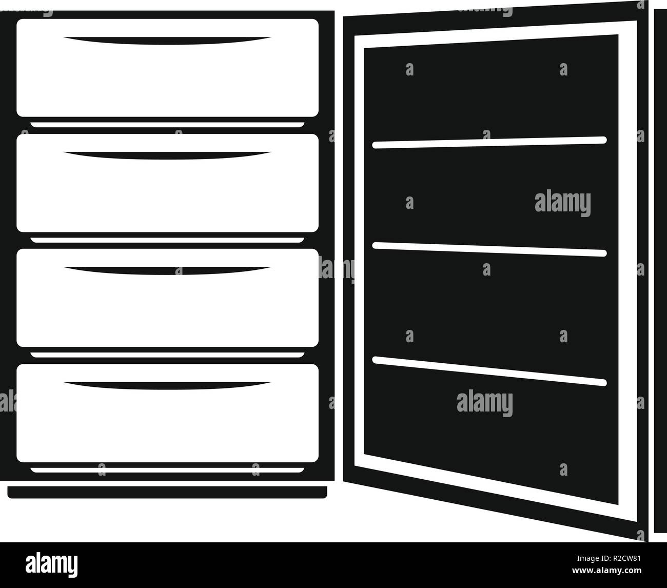 Open refrigerator icon. Simple illustration of open refrigerator vector ...