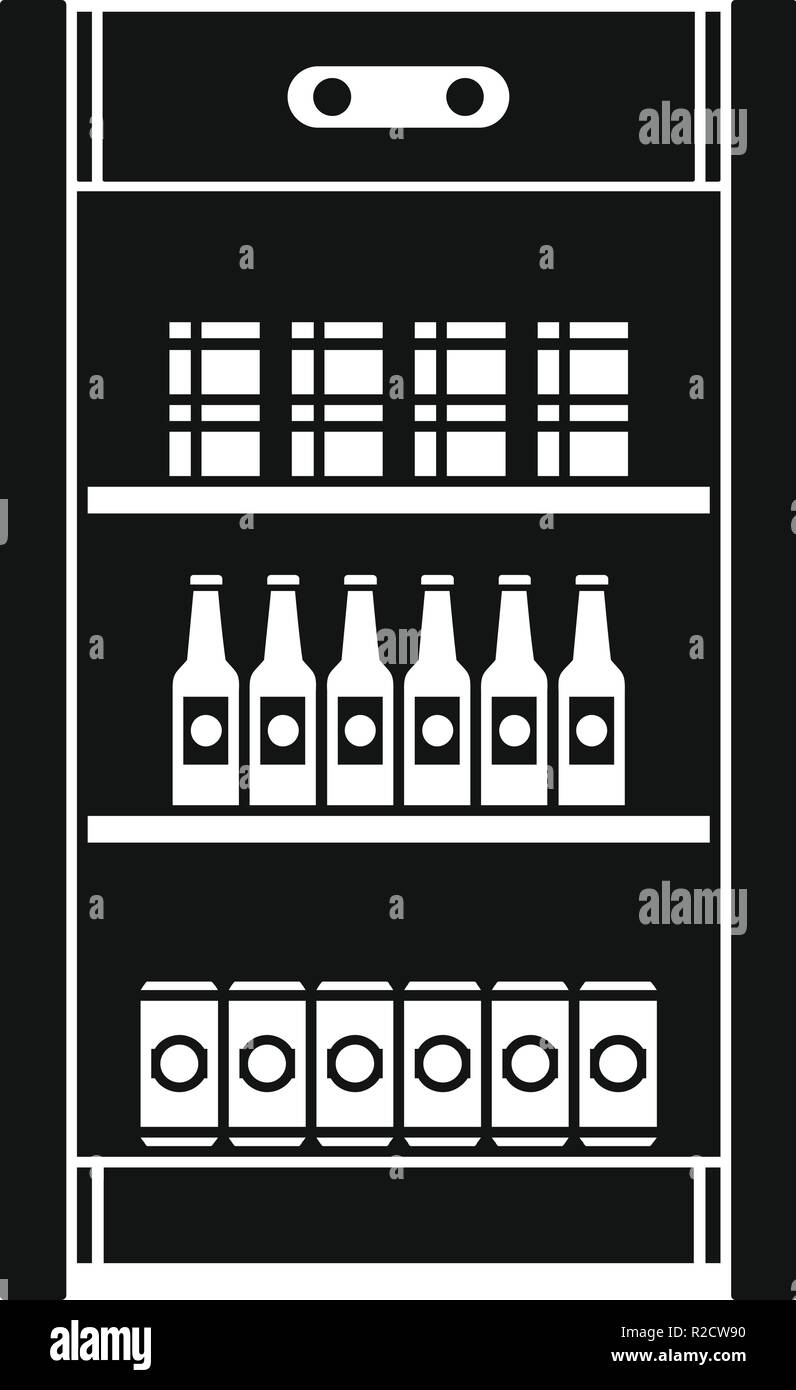 Drinks refrigerator icon. Simple illustration of drinks refrigerator ...