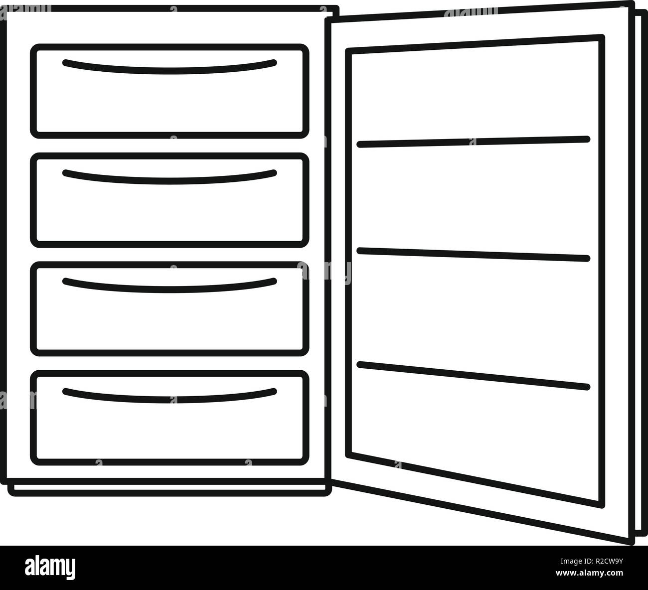 Open display refrigerator Stock Vector Images - Alamy