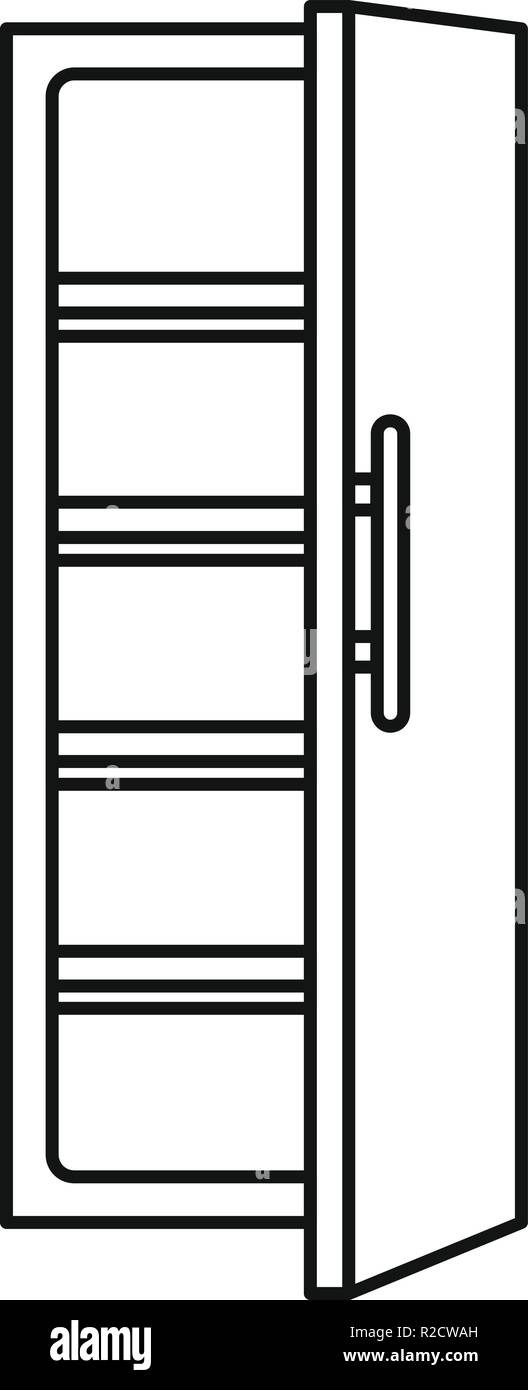 Kitchen fridge icon. Outline illustration of kitchen fridge vector icon ...