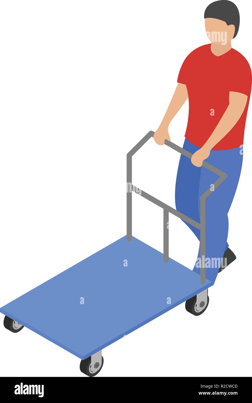 Warehouse cart icon. Isometric of warehouse cart vector icon for web ...
