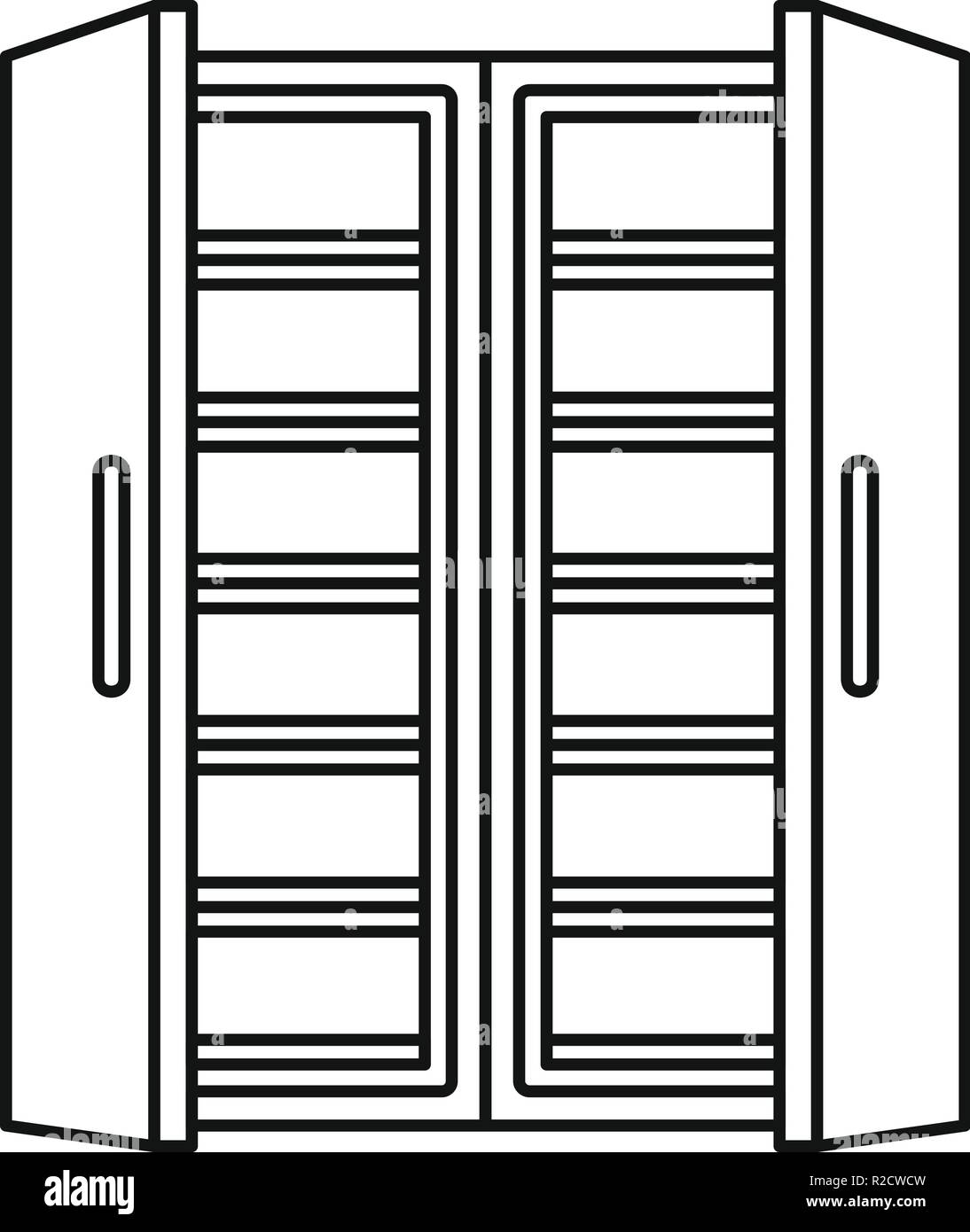 Open fridge icon. Outline illustration of open fridge vector icon for ...