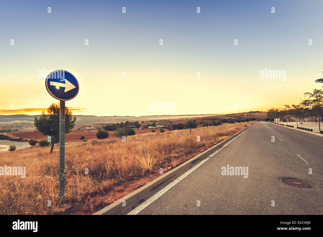 Highway traffic signs arrow hi-res stock photography and images - Alamy