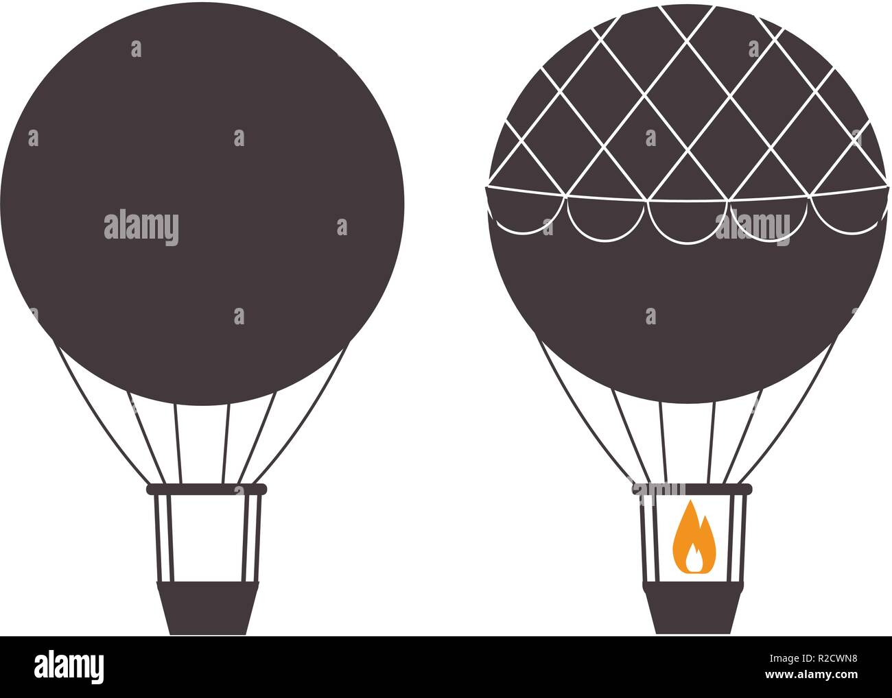 Air Balloons Outline Emblems Stock Vector Image & Art - Alamy