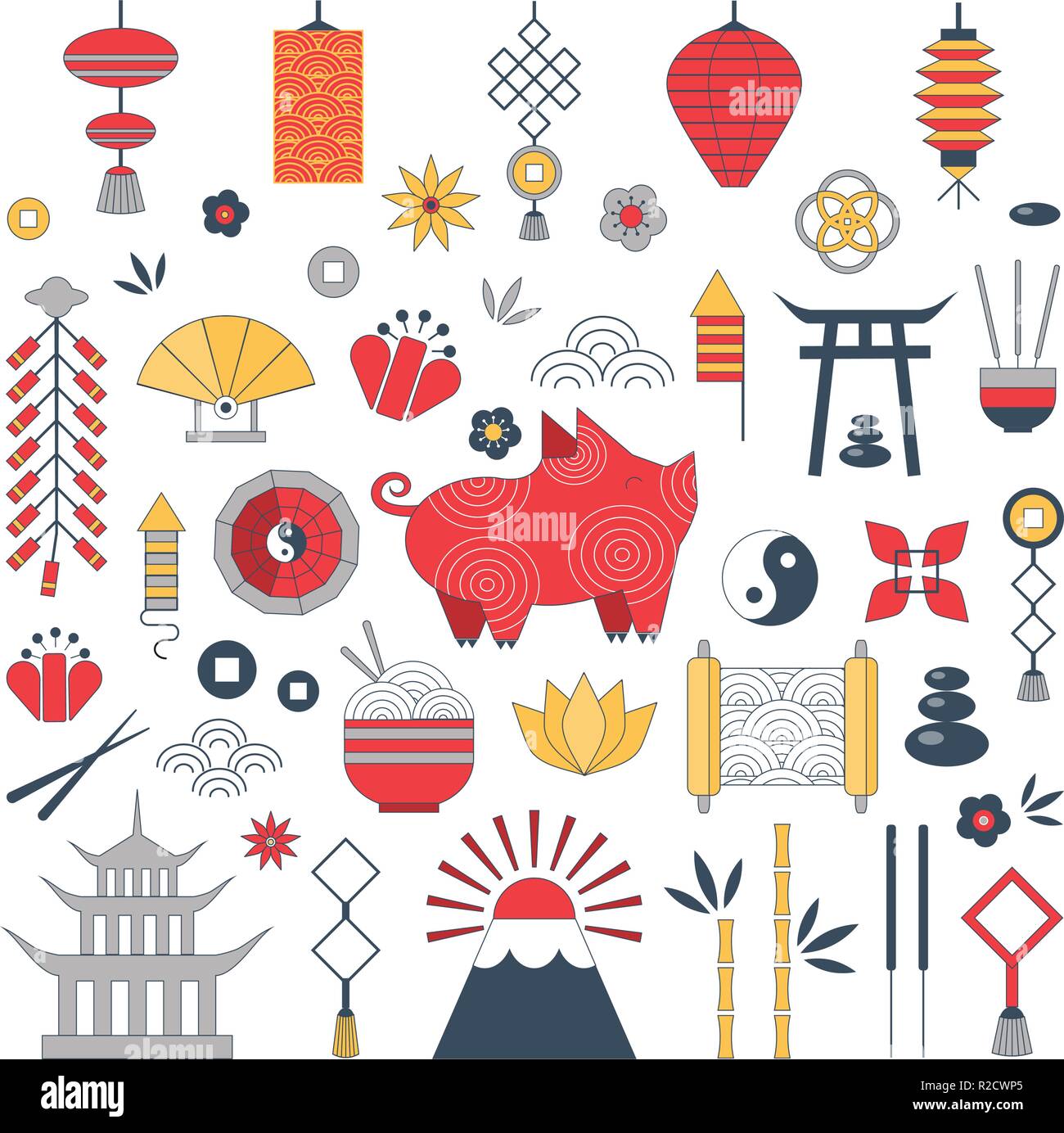 Chinese new year elements Stock Vector Images - Alamy