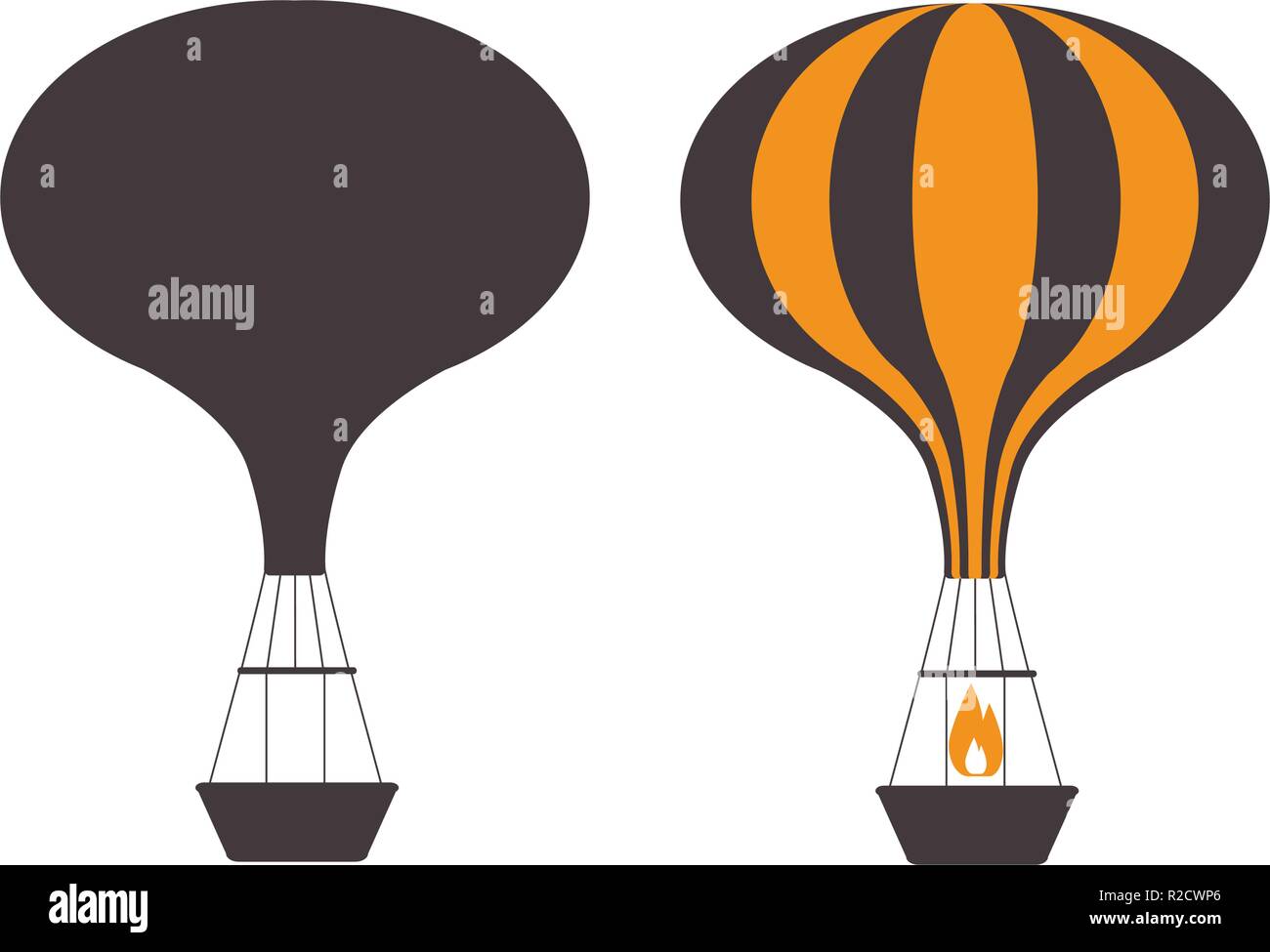 Air Balloons Outline Emblems Stock Vector Image & Art - Alamy