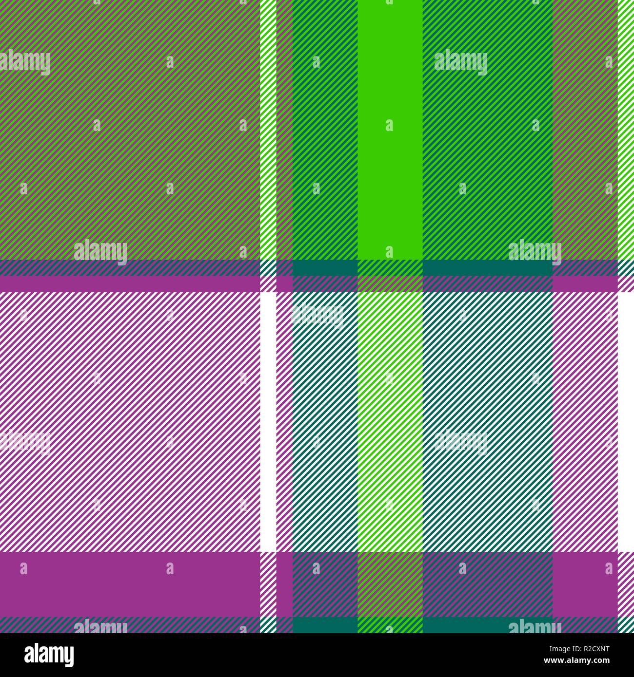Purple green color check fabric texture seamless pattern. Vector ...