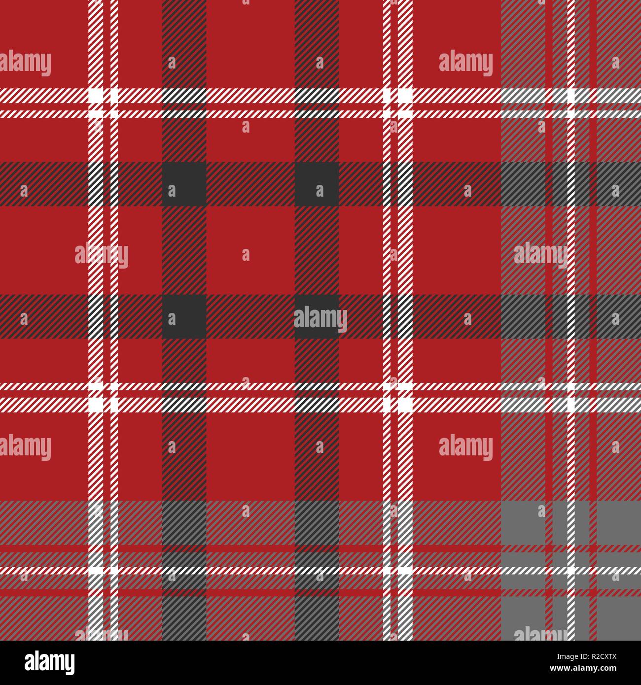 Red check plaid seamless fabric texture. Vector illustration Stock ...