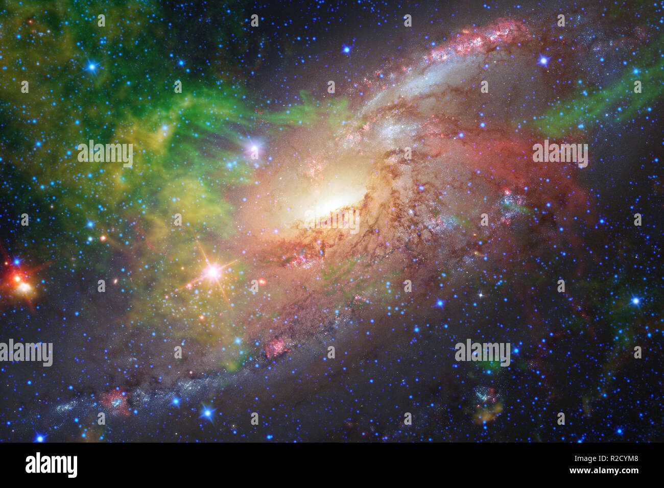 Galaxies, stars and nebulas in awesome space image. Colorful science ...