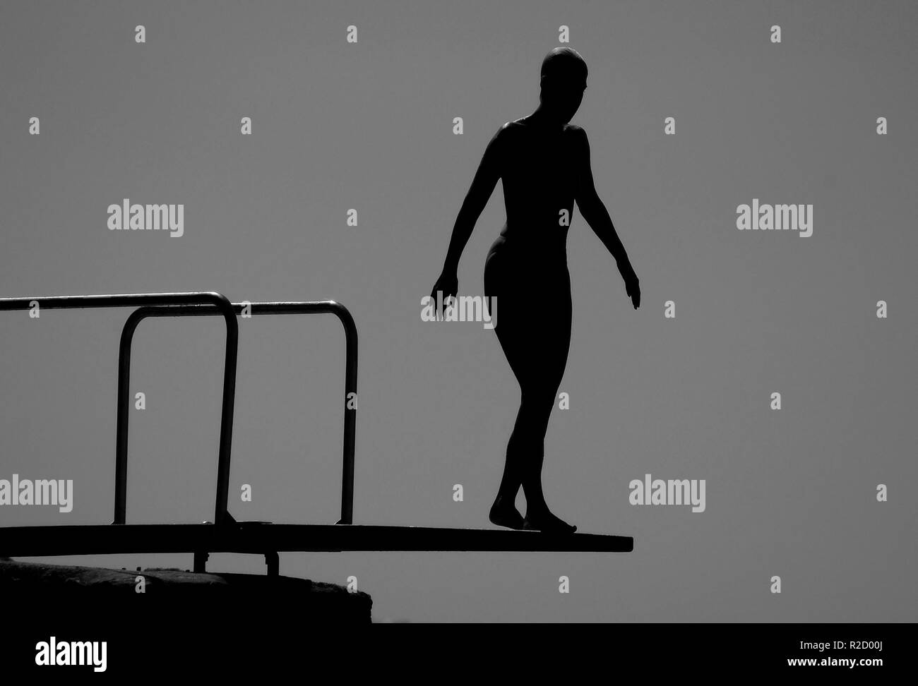 Girl jumping water Black and White Stock Photos & Images - Alamy