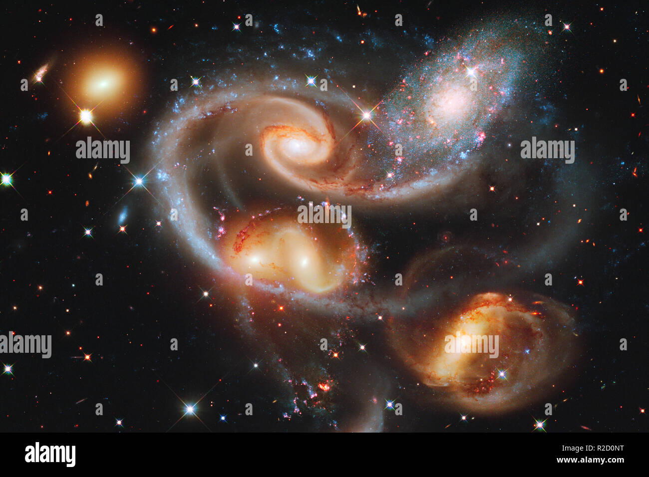 Beautiful galaxy and cluster of stars in the space night. Elements of ...