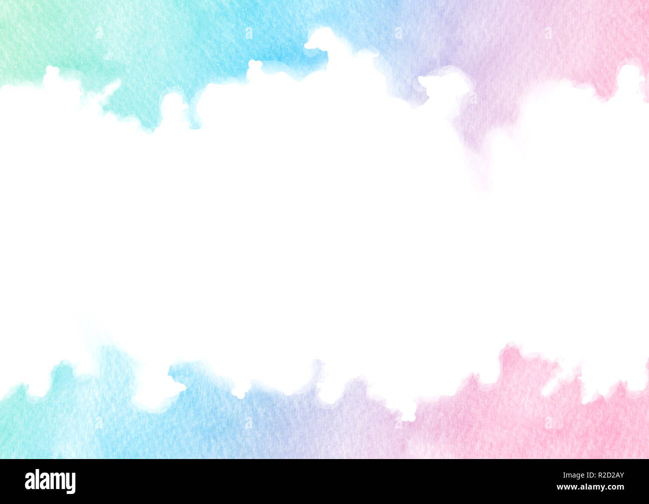 Hand painted colorful watercolor texture frame isolated on the white ...