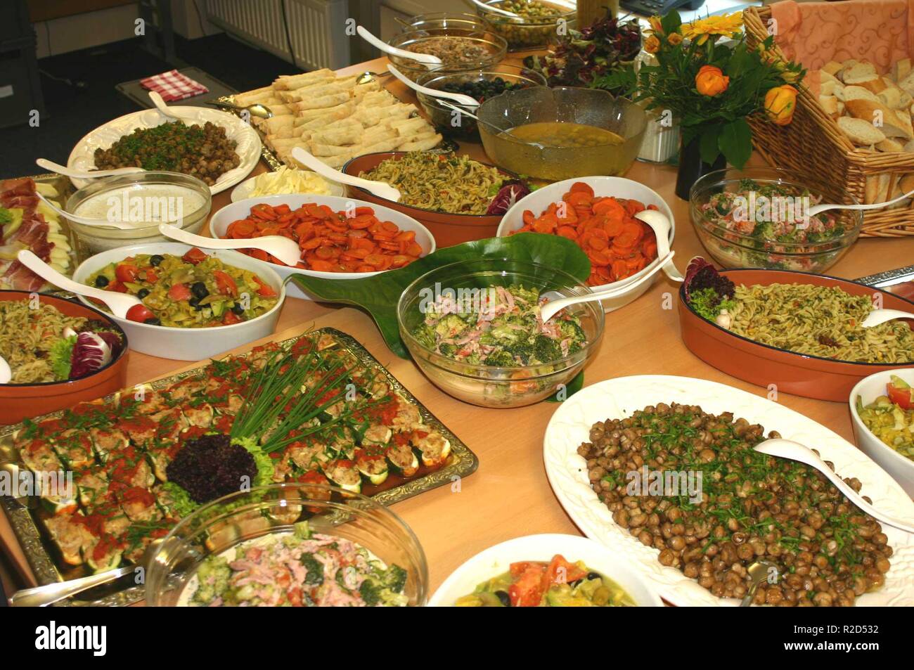 buffet at the office Stock Photo - Alamy