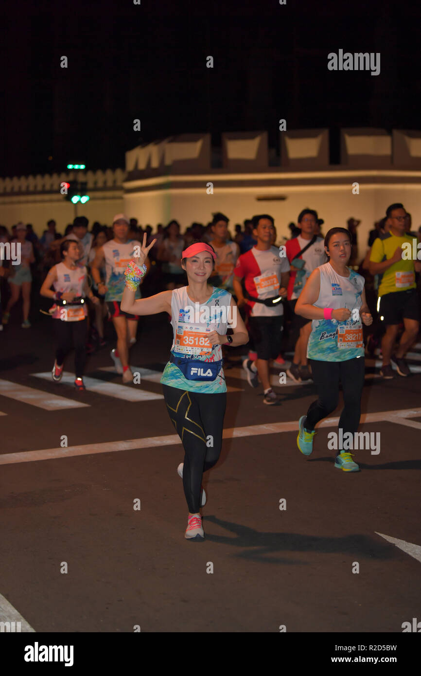 BANGKOK THAILAND - NOVEMBER 18: Marathon runner at BDMS Bangkok Marathon 2018 on NOVEMBER 18 ...