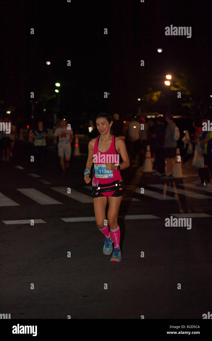 BANGKOK THAILAND - NOVEMBER 18: Marathon runner at BDMS Bangkok Marathon 2018 on NOVEMBER 18 ...