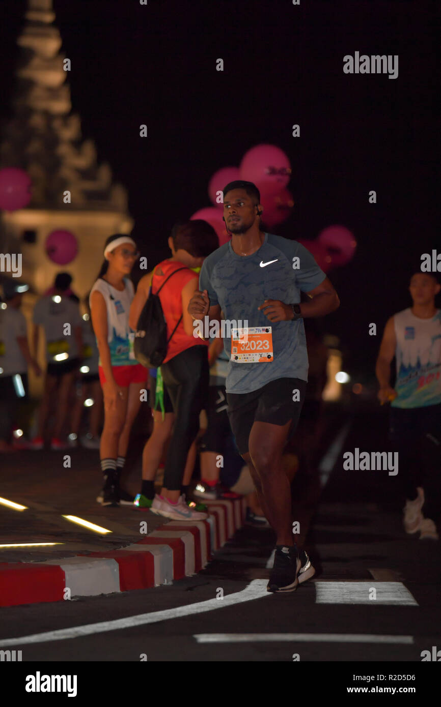 BANGKOK THAILAND - NOVEMBER 18: Marathon runner at BDMS Bangkok Marathon 2018 on NOVEMBER 18 ...