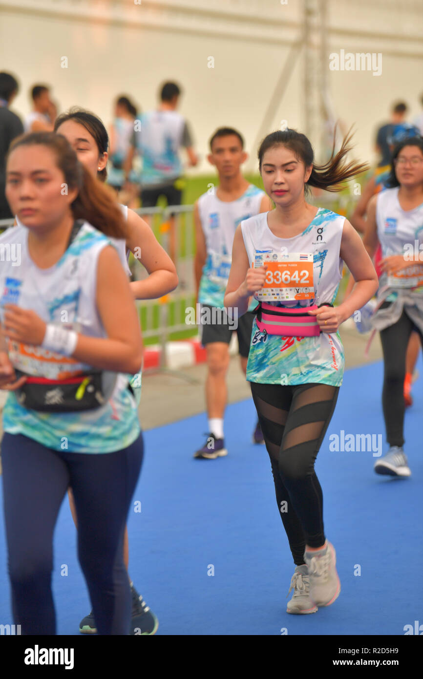 BANGKOK THAILAND - NOVEMBER 18: Marathon runner at BDMS Bangkok Marathon 2018 on NOVEMBER 18 ...