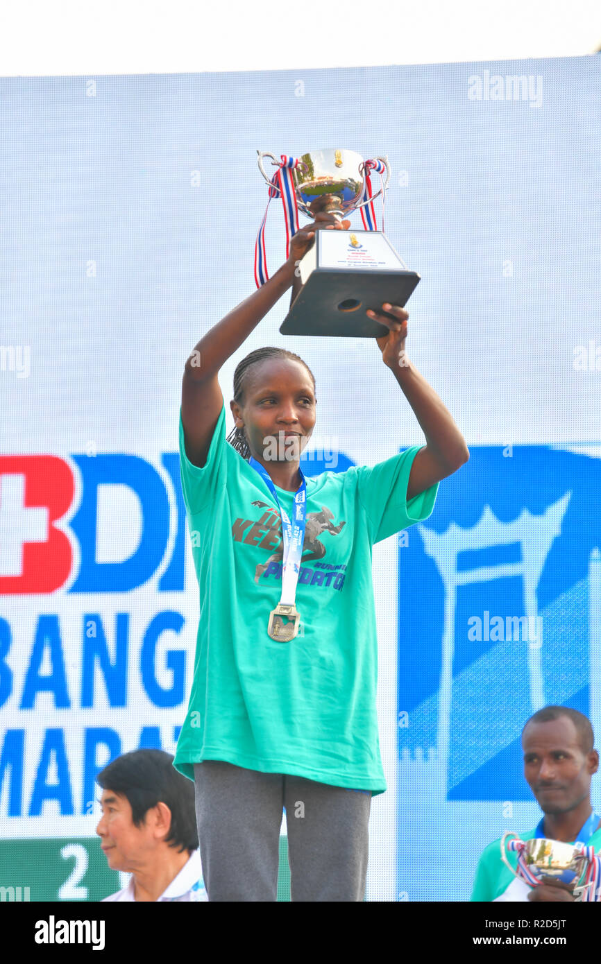 BANGKOK THAILAND - NOVEMBER 18: Julia Njari of Kenya the winner of 42 ...