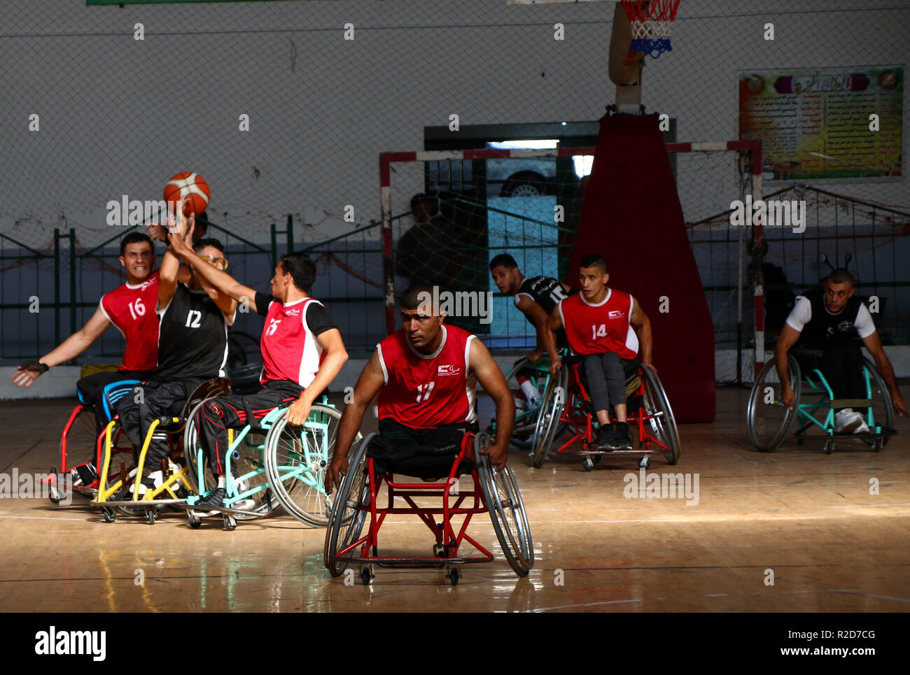 Players of Al Hilal and Al Salam Team are seen in action during the ...