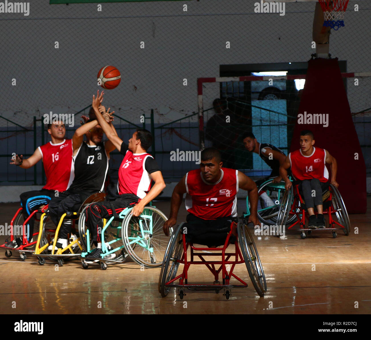 Players of Al Hilal and Al Salam Team are seen in action during the ...