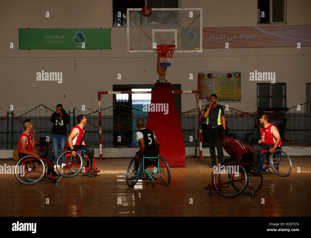 Players of Al Hilal and Al Salam Team are seen in action during the ...