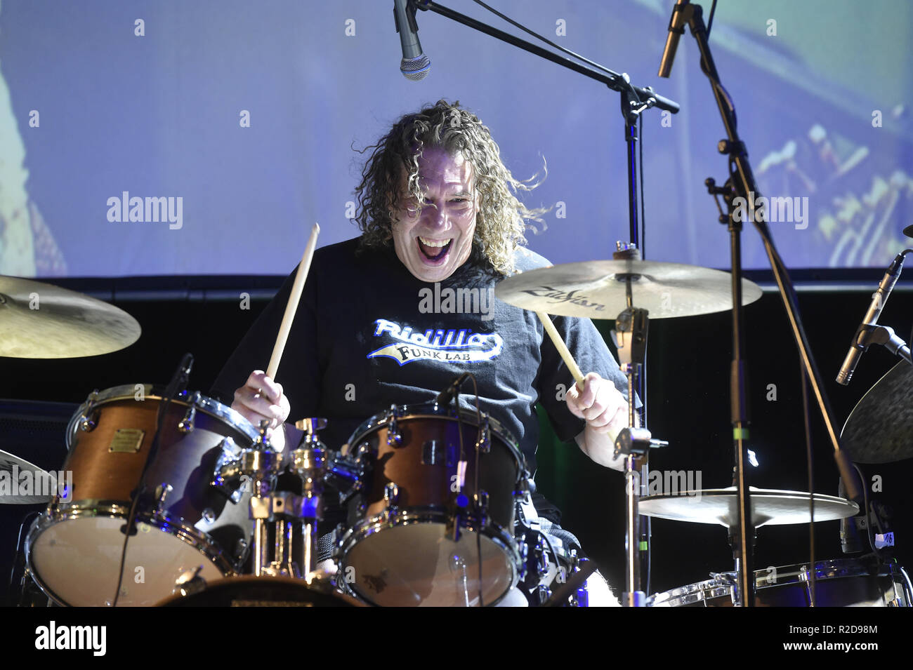 US drummer Kenn Moutenot performs with The Rick Derringer Band during the 23rd International ...