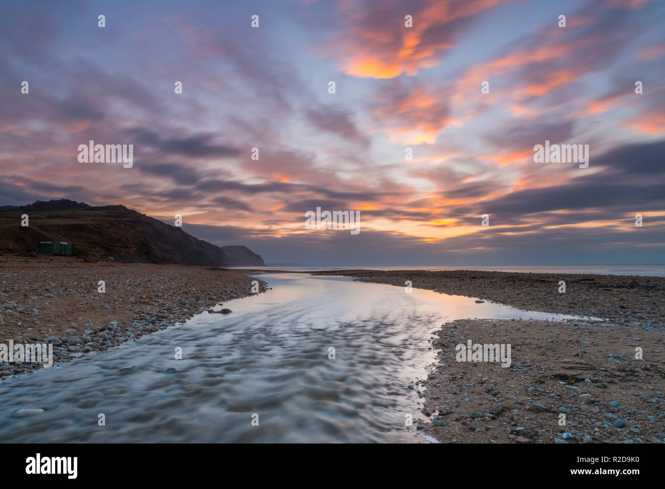 Charmouth, Dorset, UK. 19th Nov, 2018. View towards Golden Cap from ...