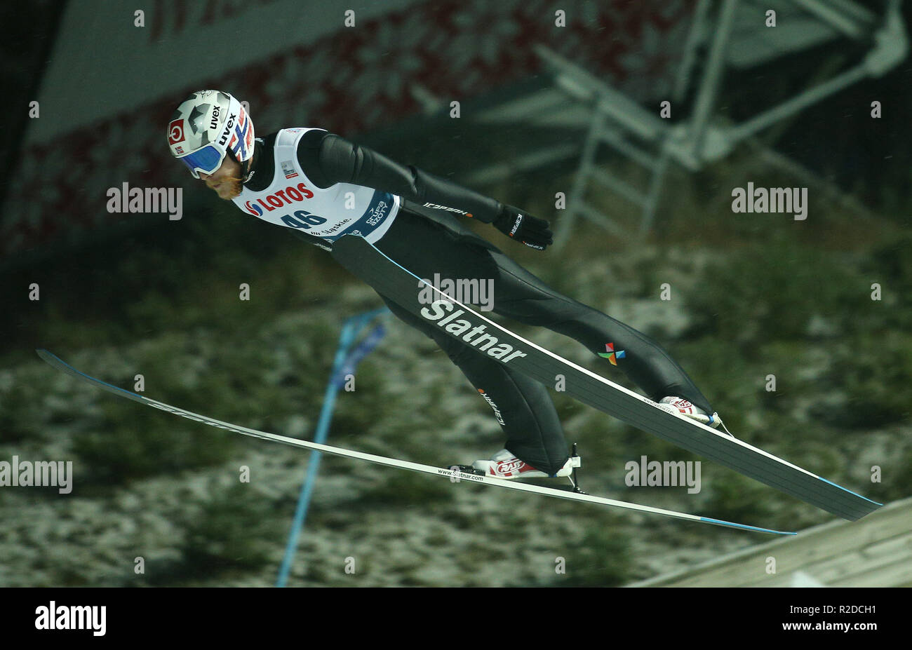 Wisla, Poland. 18th Nov, 2018. Robert Johansson seen in action during ...