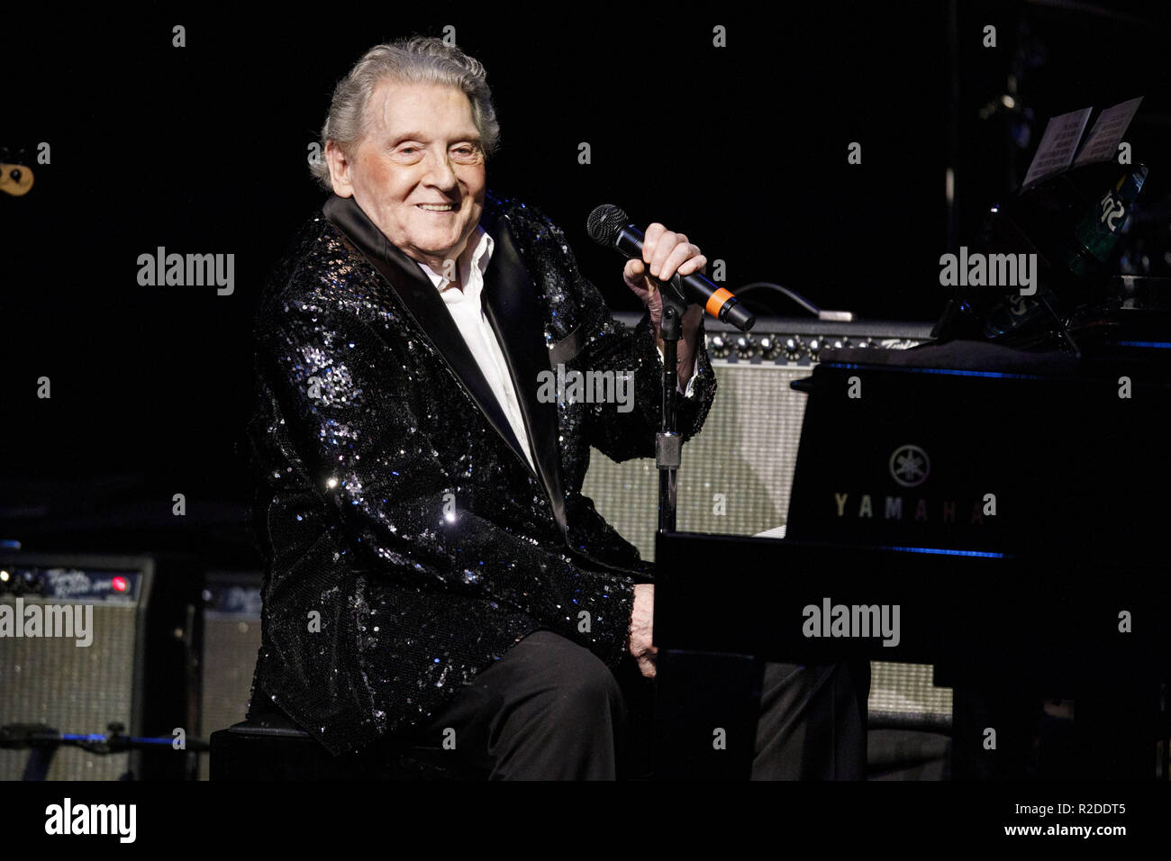 Cerritos, CA, USA. 17th Nov, 2018. Jerry Lee Lewis, 83, performs at the ...