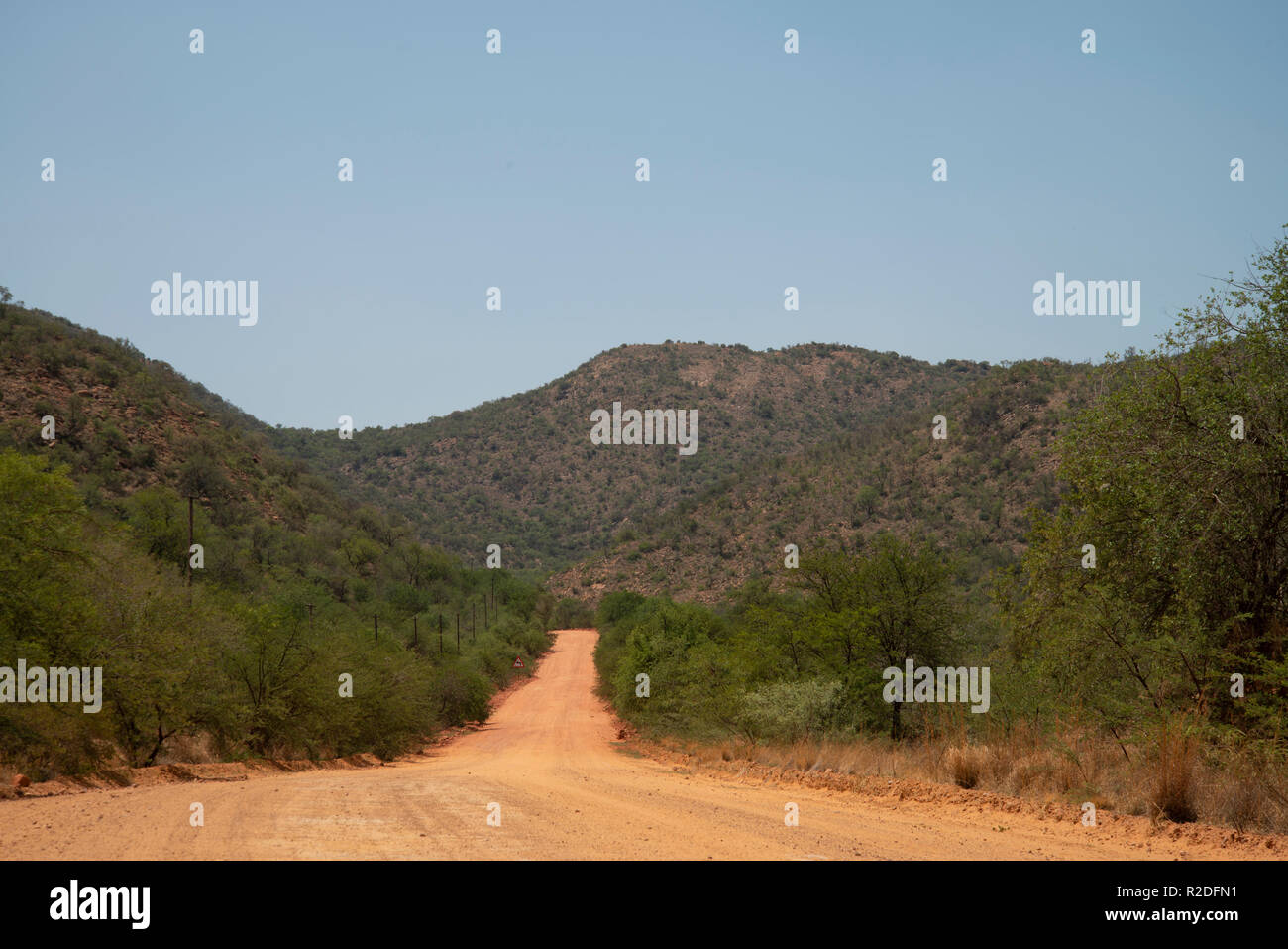 Vredefort, South Africa, 19 November, 2018. The dirt road leading to ...
