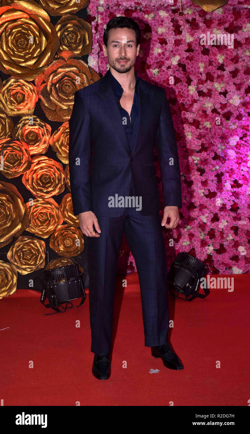 Actor Tiger Shroff seen on the red carpet during the LUX GOLDEN ROSE ...
