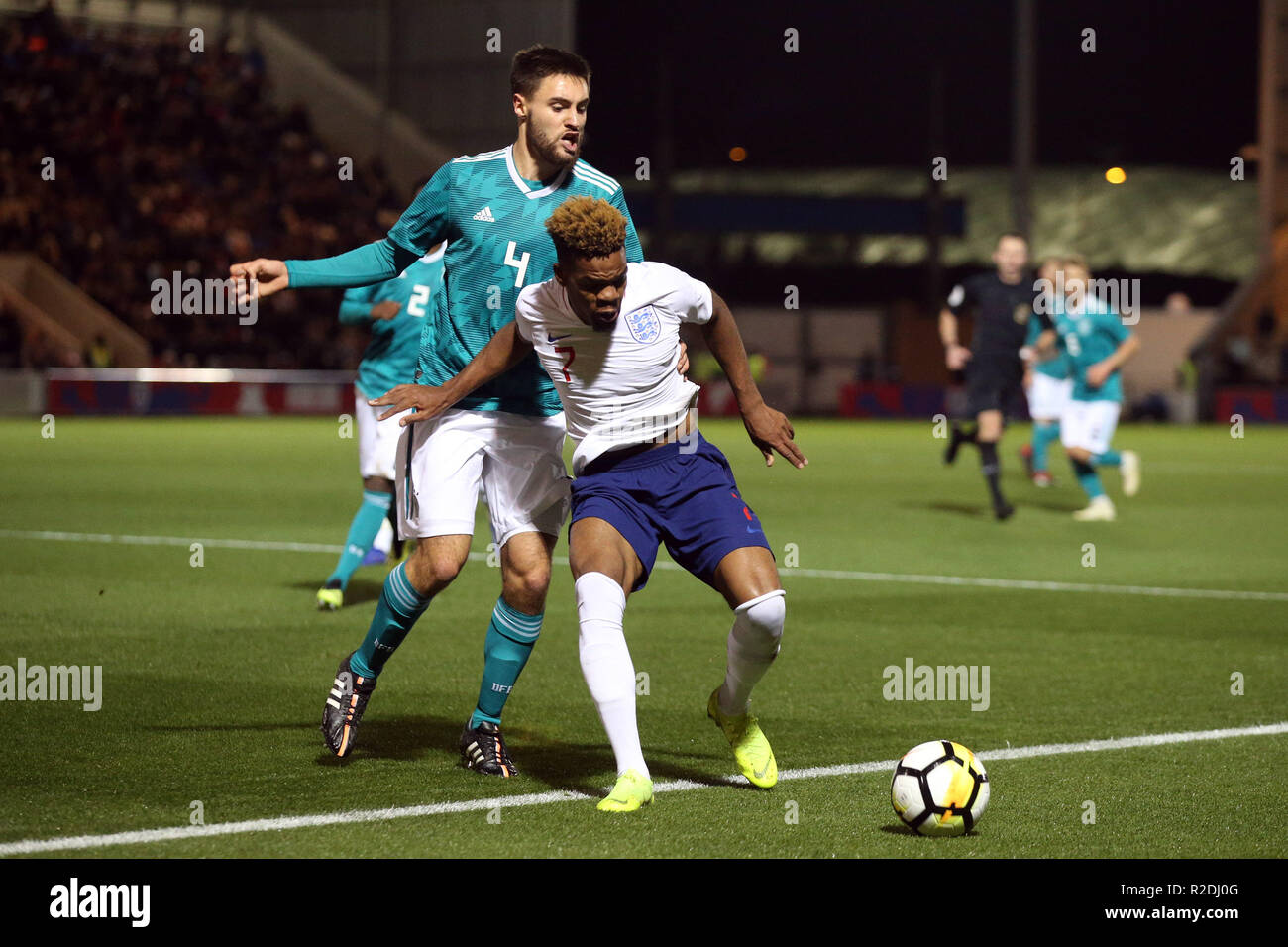 Colchester, UK. 19th November, 2018. Tom Baack of Germany and Grady ...