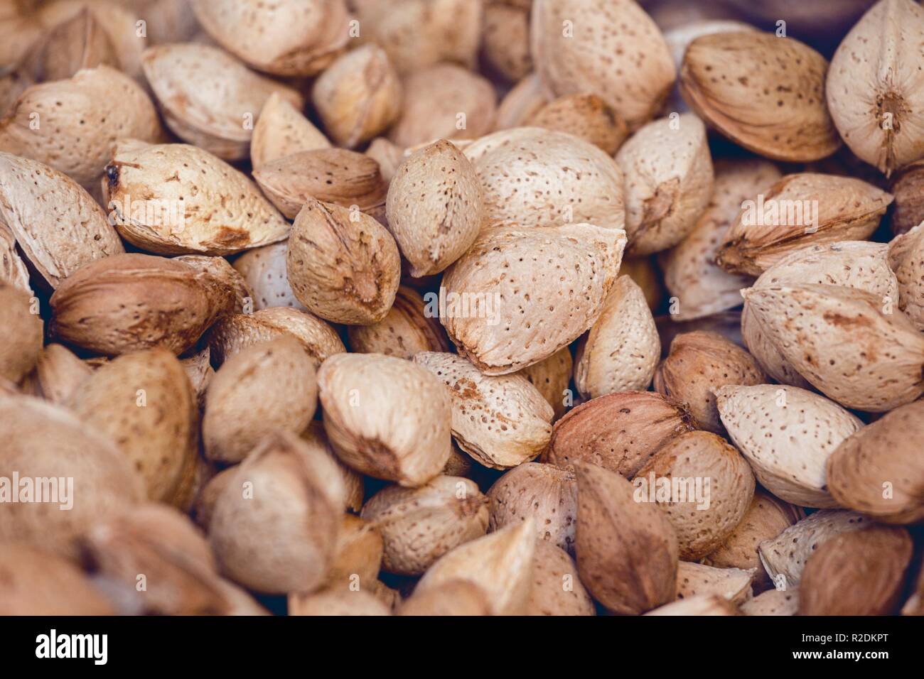 the beautiful background of useful almonds Stock Photo - Alamy